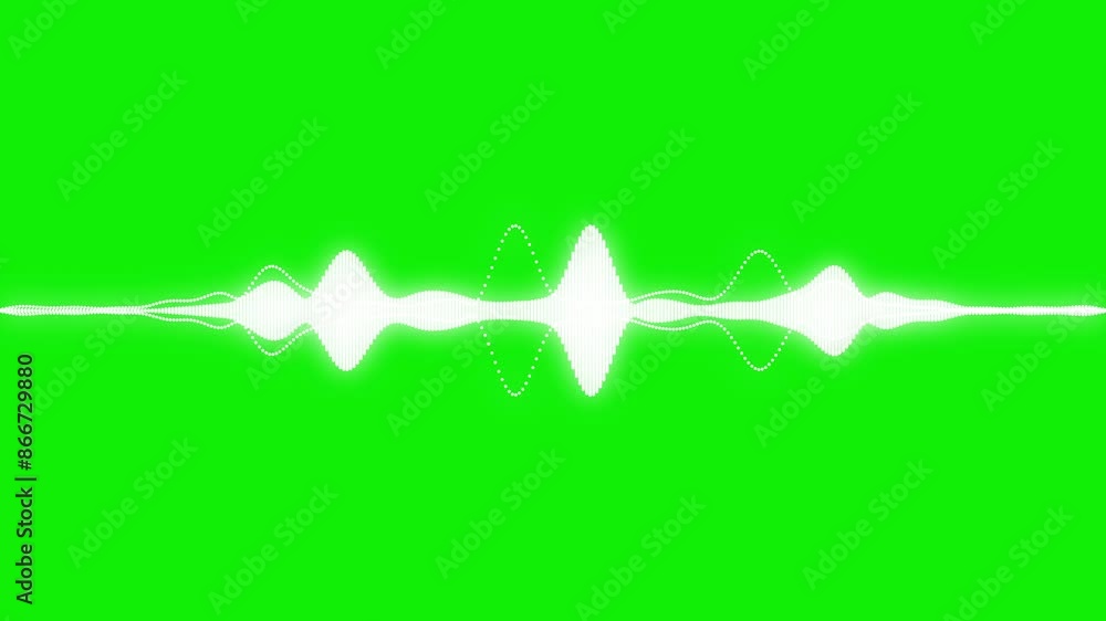 4k abstract music sound wave or audio wavefrom isolated on green screen ...