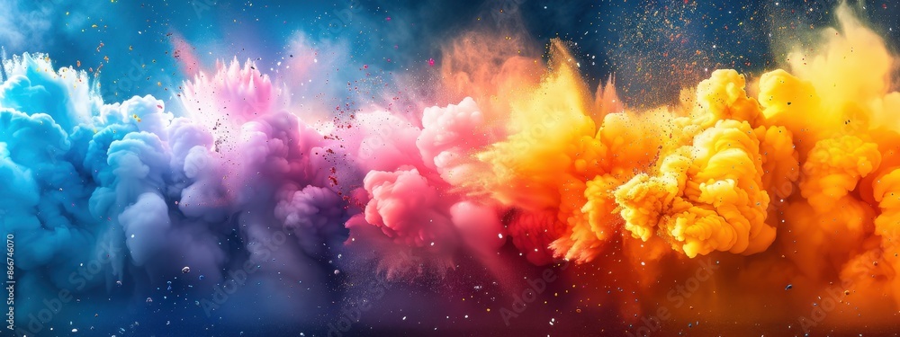 Color powder splash rainbow background paint holi smoke colour abstract ...