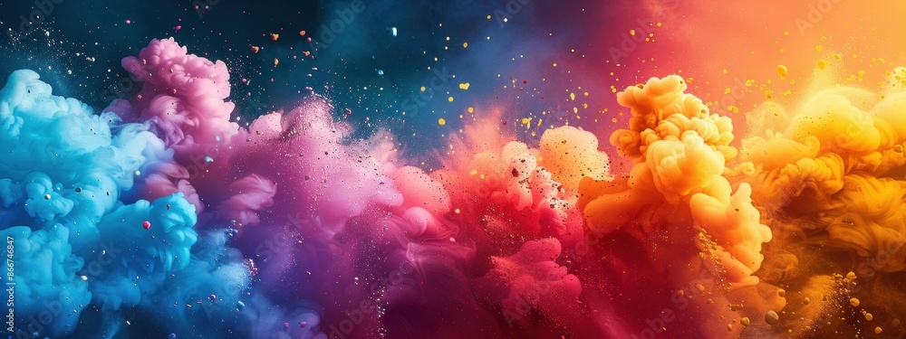 Color powder splash rainbow background paint holi smoke colour abstract ...