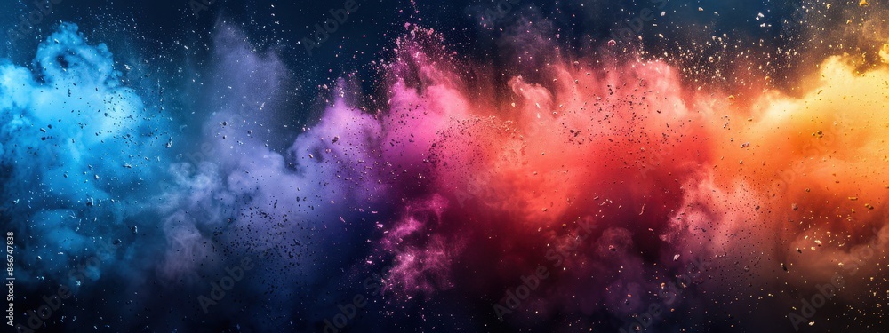Color powder splash rainbow background paint holi smoke colour abstract ...