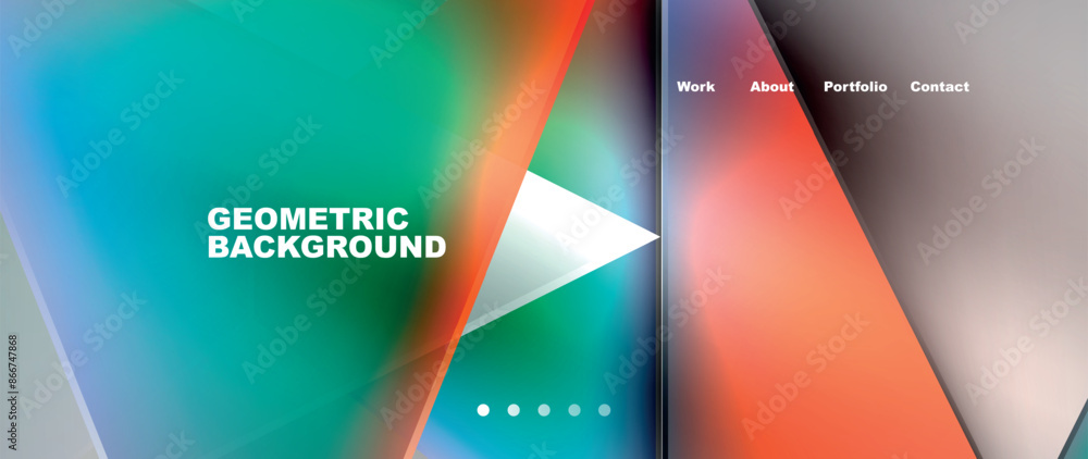 Flowing bright neon gradients geometric abstract background with ...