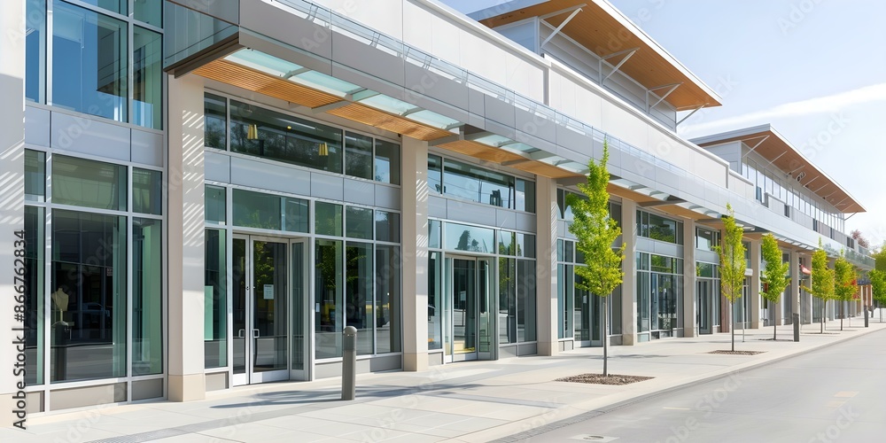 New mixeduse office and retail building with modern features and ... New mixeduse office and retail building with modern features and ...