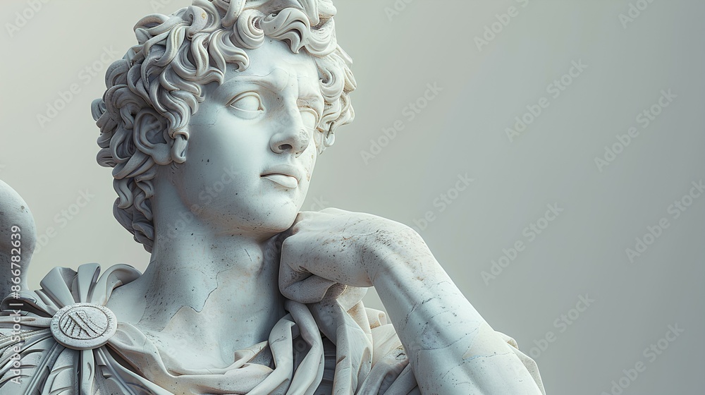 Statue of an angel isolated on neutral background. Angel marble statue ...