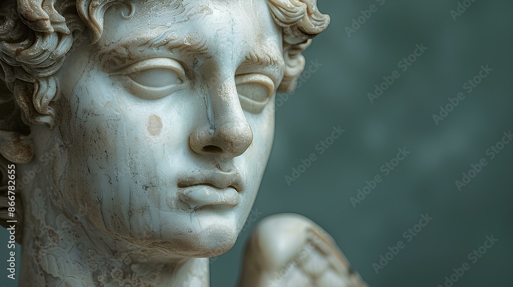 Statue of an angel isolated on neutral background. Angel marble statue ...