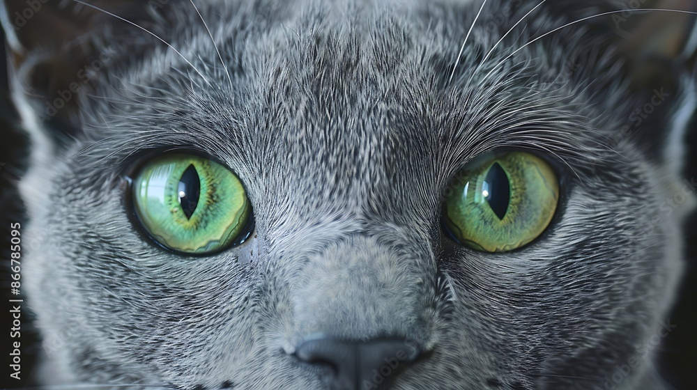 Educational chart on the Russian Blue Felis catus detailing its origins ...