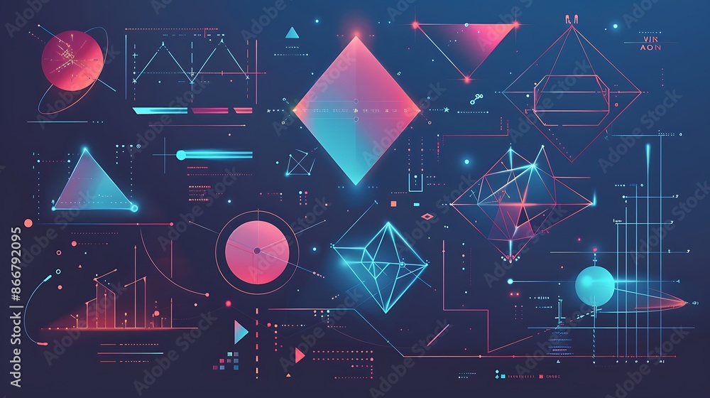 Infographic on Euclidean Geometry illustrating basic principles such as ...