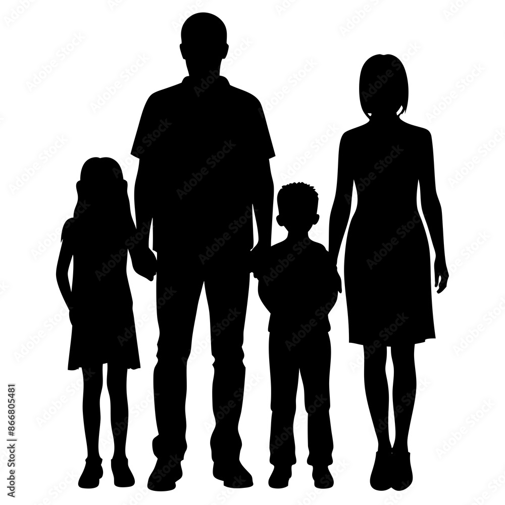 Family People, Child icon silhouette vector art illustration Stock ...