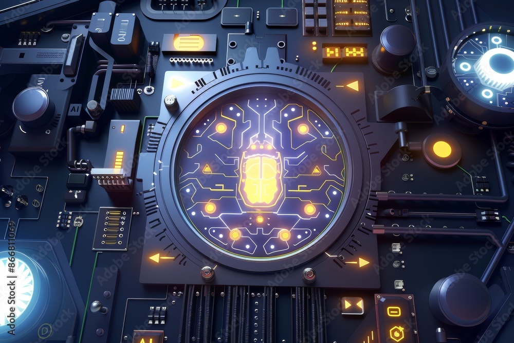 AI control panel with digital interface, digital transformation, tech ...