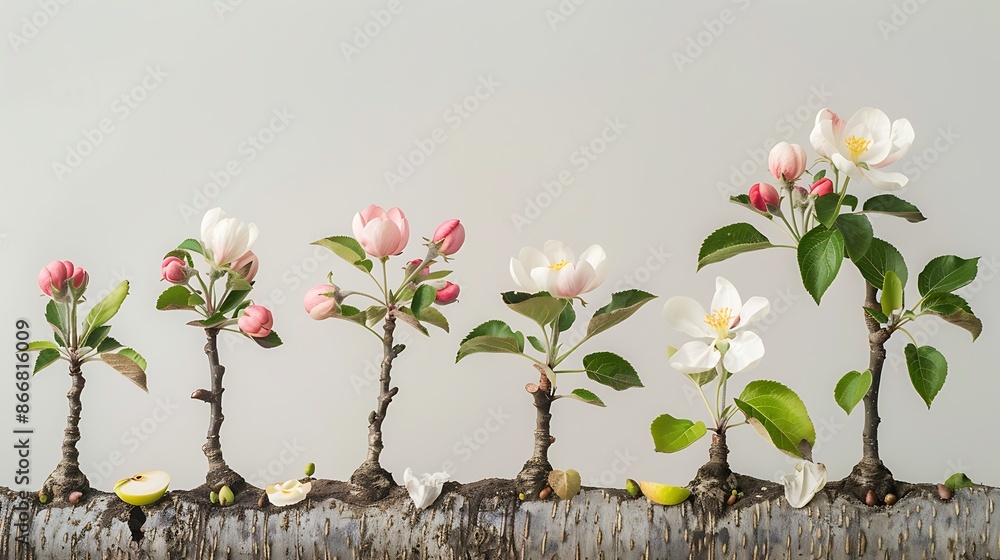 Visual resource on the lifecycle of the Apple Tree Malus domestica ...