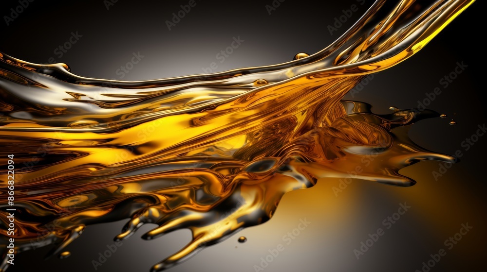 Car engine oil change service poster with 3d oil splash for diesel and ...