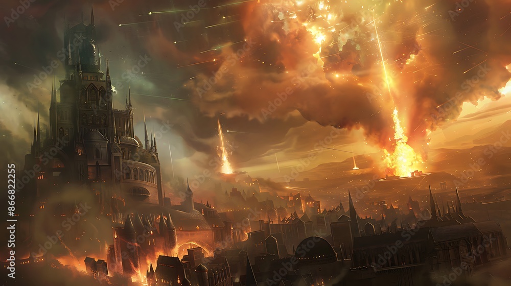 Marvel a grand wizard duel in the heart of an ancient city with ...