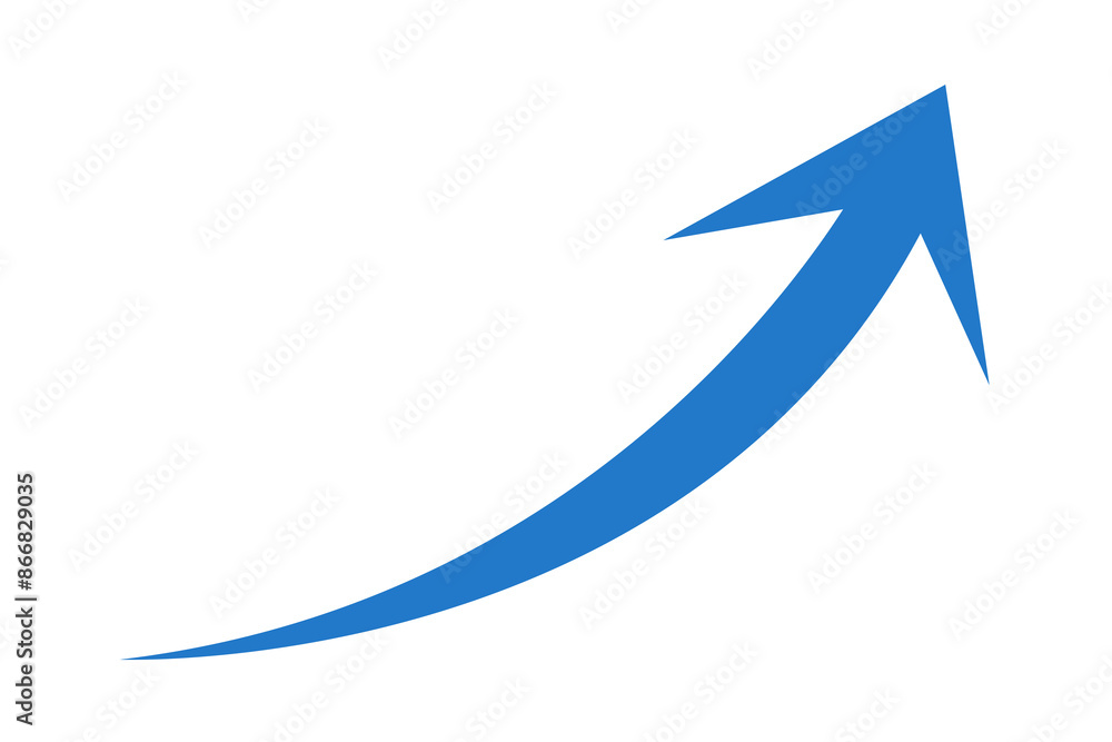 Blue curved graph with arrow png file type for your apps, website, web ...