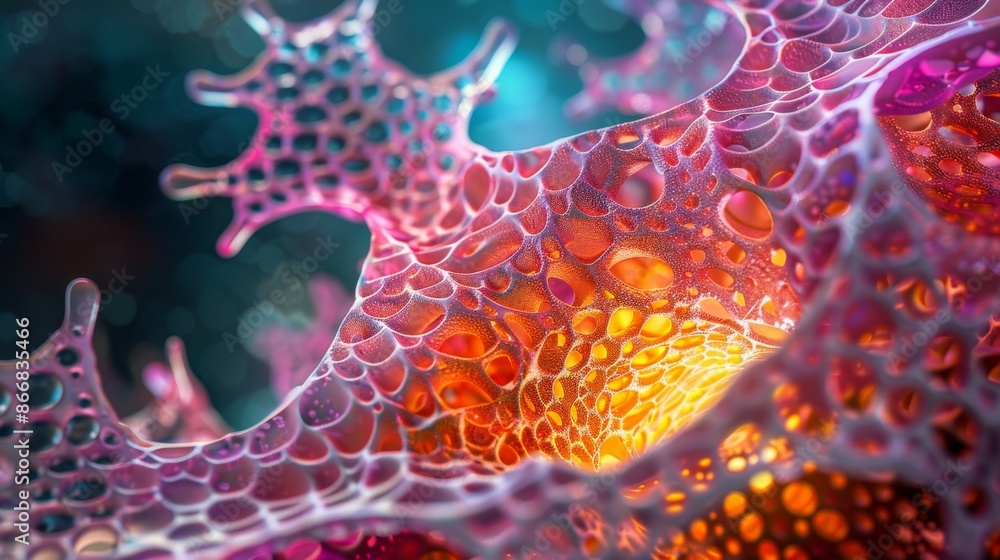 Intricate Endoplasmic Reticulum Cell Component Close-Up in Vibrant ...