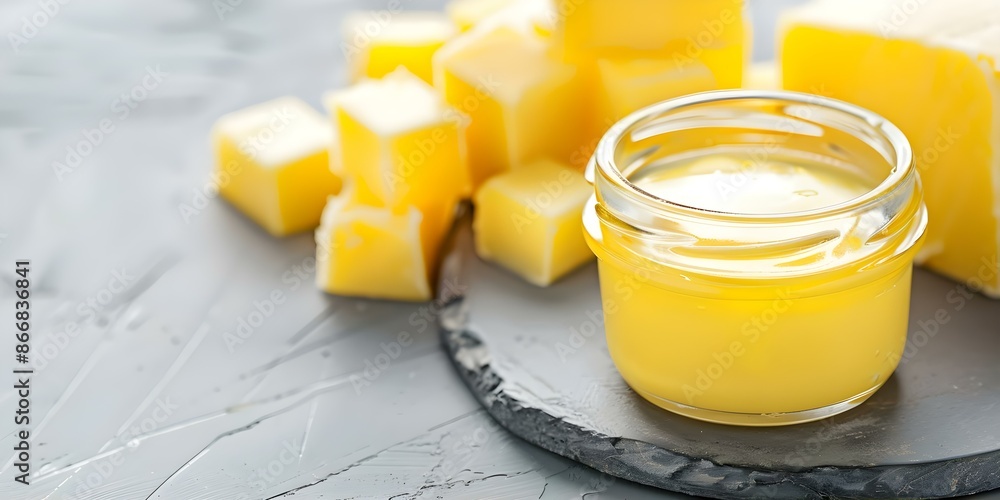 Ghee A Healthy Fat in the Paleo Diet as Clarified Butter. Concept Paleo ...