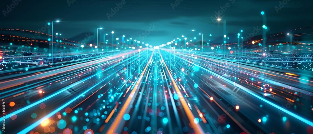 A futuristic highway system managed by intelligent traffic management ...