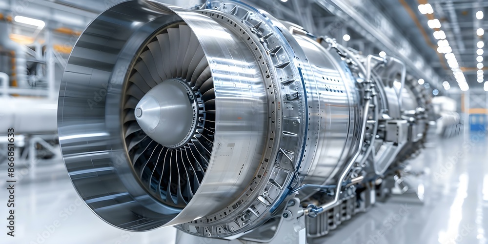 Detailed cutaway illustration of jet engine installed in fighter plane ...