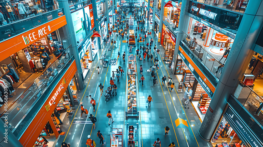 Detailed infographic outlining an omnichannel retail strategy with visuals for instore online ...