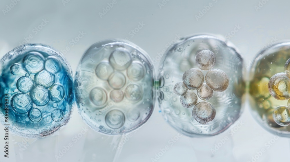A series of images showing the stages of embryo development in test ...