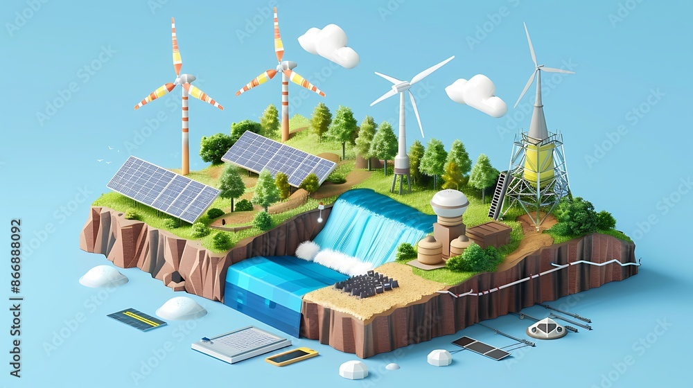 Comparative chart of different types of renewable energy sources ...