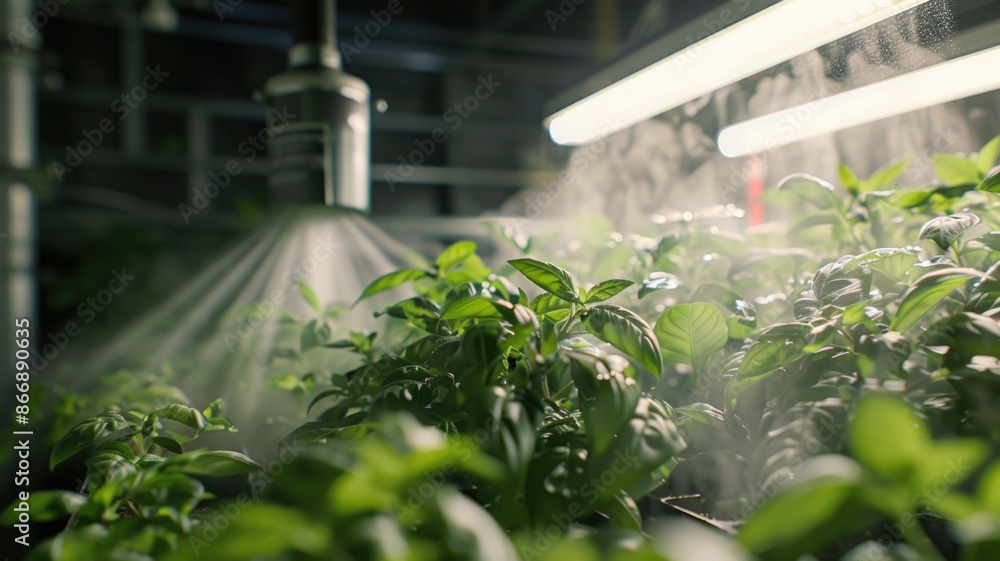 nutrient misting system in an aeroponic setup, highlighting how plants ...