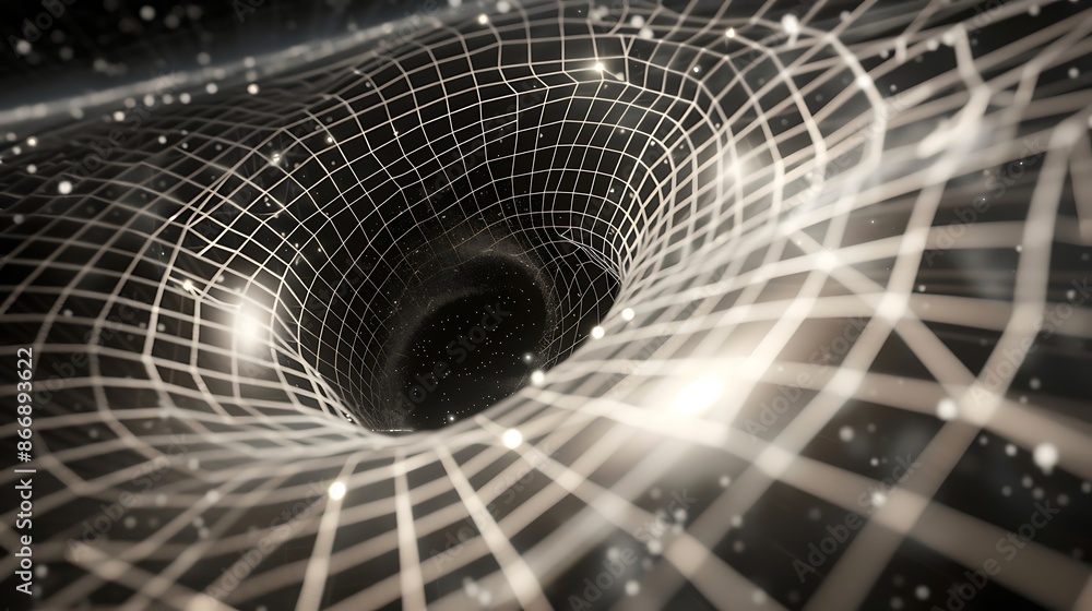 Educational chart on SpaceTime Curvature in General Relativity illustrating how massive objects ...