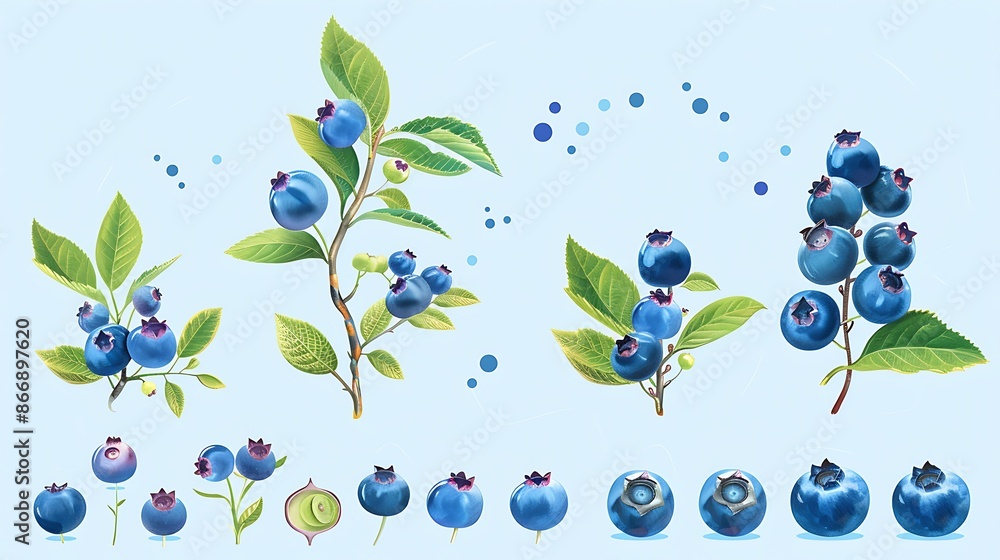 Infographic on the Blueberry Vaccinium spp highlighting its summer to early fall seasonality ...