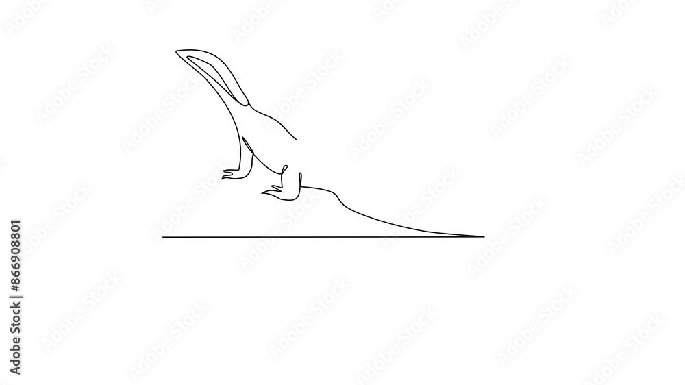 Animated self drawing of goanna lizard video design illustration. Type ...