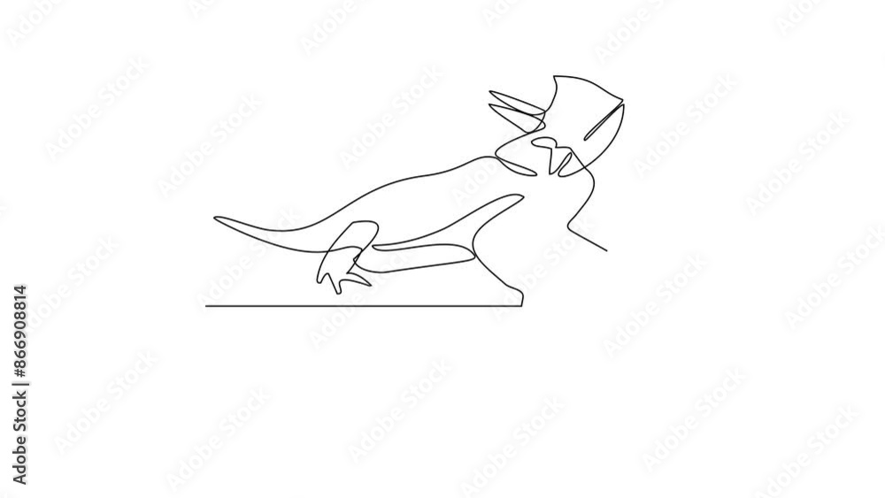 Animated self drawing of horned lizard video design illustration. Type ...