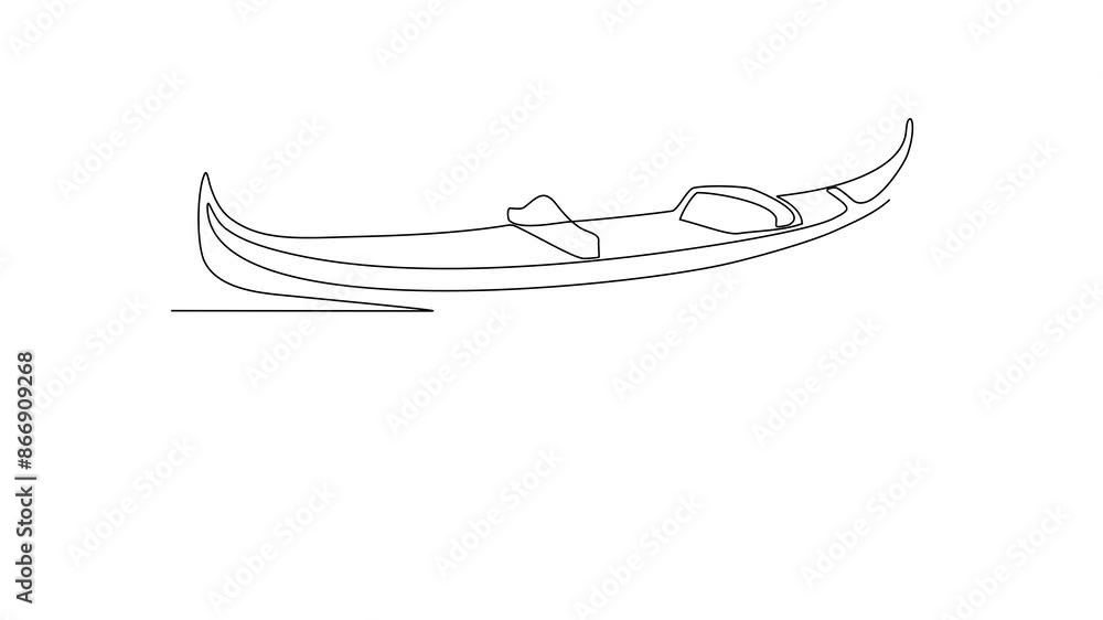Animated self drawing of gondola video design illustration. Sea ...