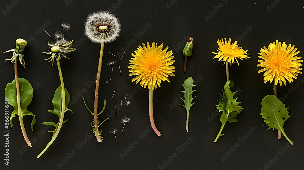 Visual resource lifecycle of Dandelion Taraxacum officinale showcasing ...