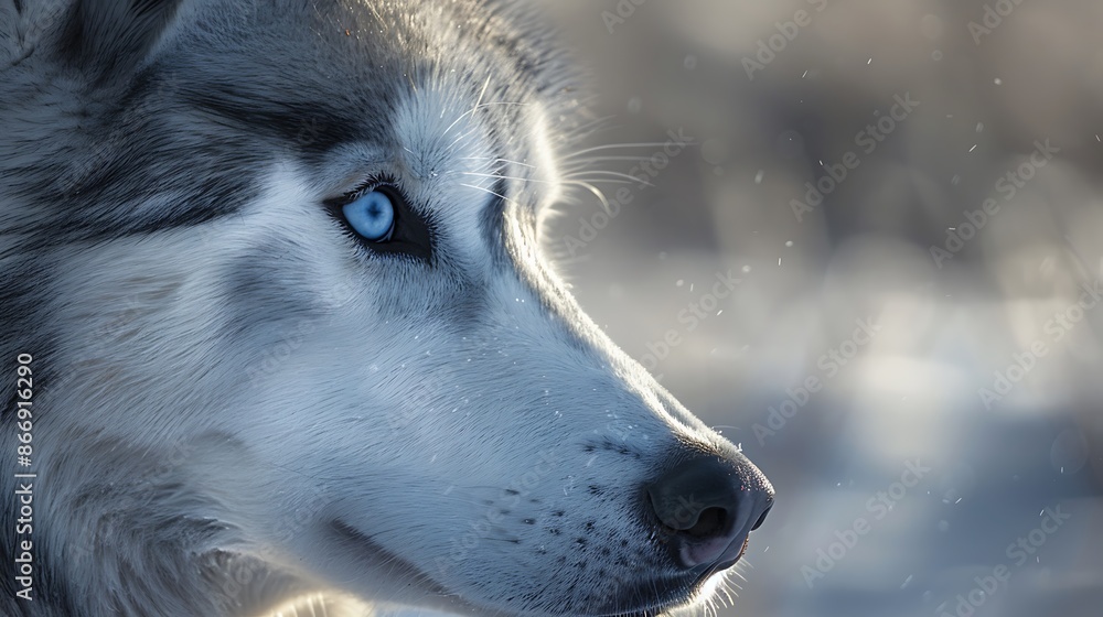 Educational visual aid Siberian Husky Canis lupus familiaris ...