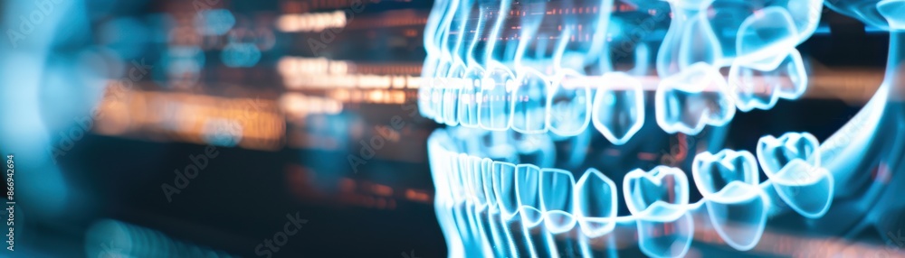 High-tech dental X-ray image showcasing a detailed side view of human ...