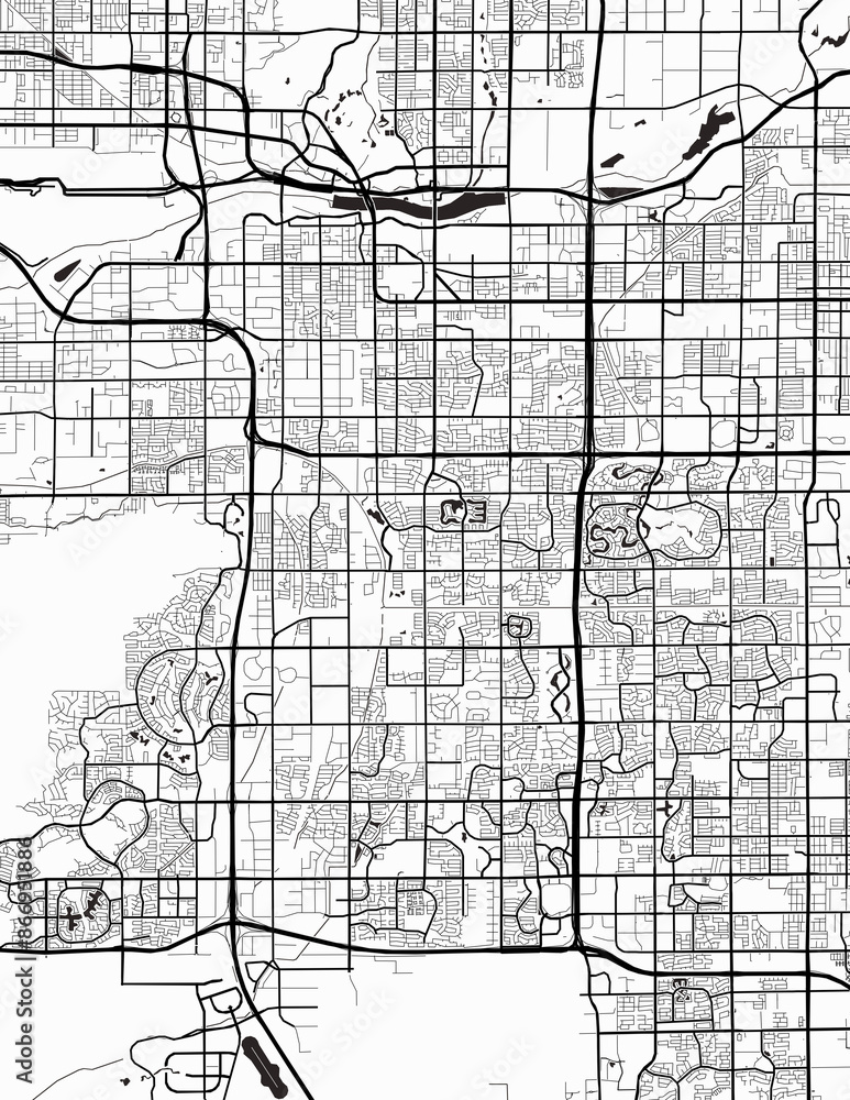 Minimalist white map of Tempe, Arizona – A modern map print ...