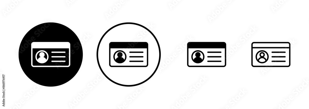 License icon vector isolated on white background. Identity icon. Id ...