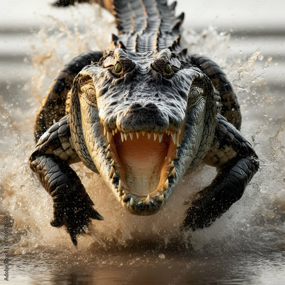 Huge Angry Ferocious Scary Predatory Rex Croc Crocodile Alligator ...