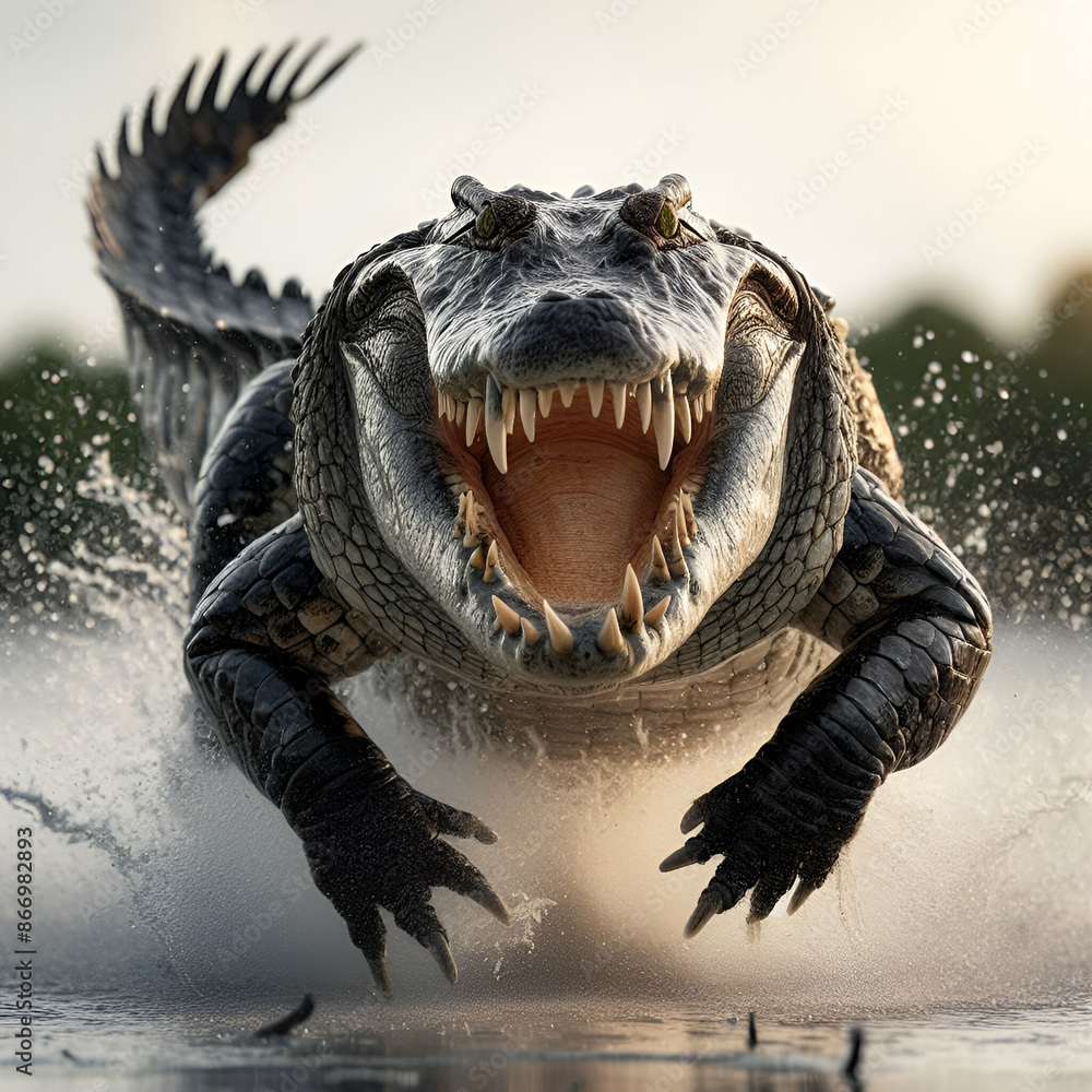 Huge Angry Ferocious Scary Predatory Rex Croc Crocodile Alligator ...