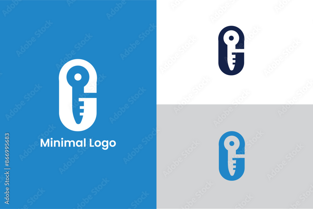 initial letter C security key modern finance security logo, lockup ...