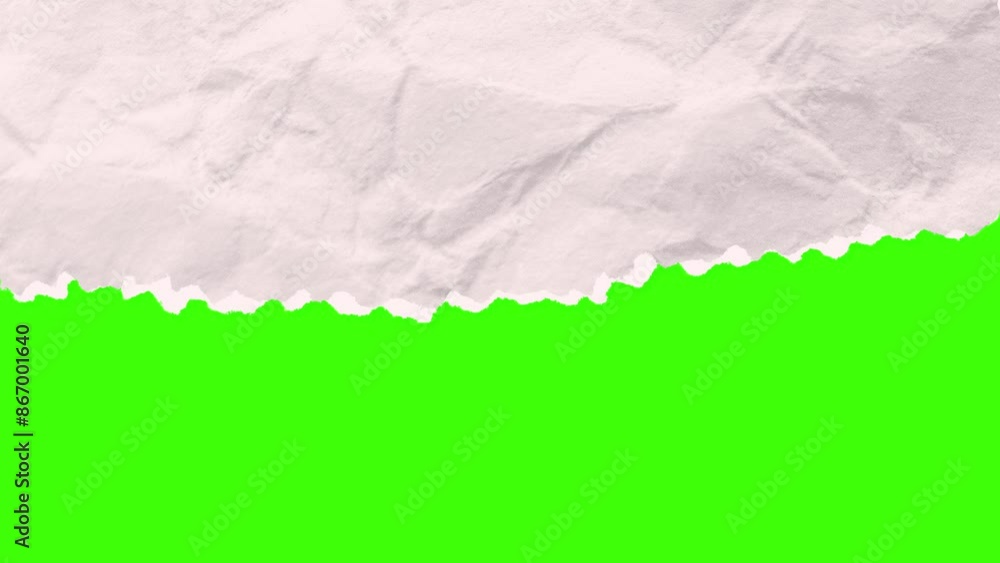 4K Tearing paper green screen from right to left animated background ...