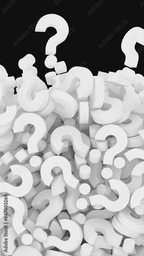 Question Mark White Portrait Vertical Video Animation Curtain ...