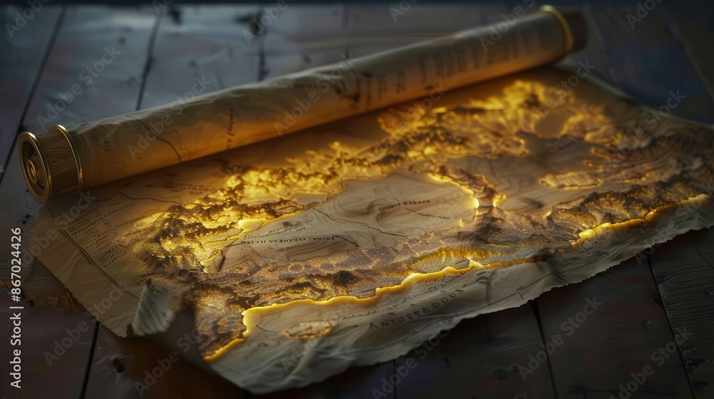 Ancient Scroll Unrolling To Reveal A 3d Holographic Map Of The Promised