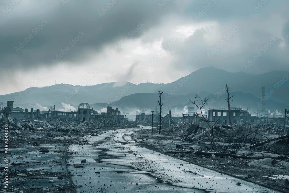 Catastrophic event - atomic explosion and horrific aftermath ...