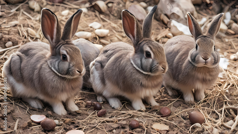 proceso de nacimiento de los conejos en su hábitat natural Stock Photo ...
