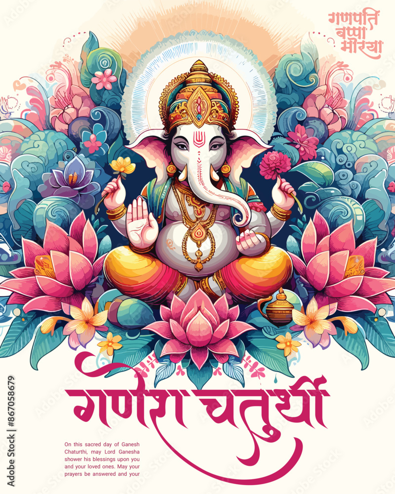 Happy Ganesh Chaturthi Indian God Festival Celebration Social Media ...