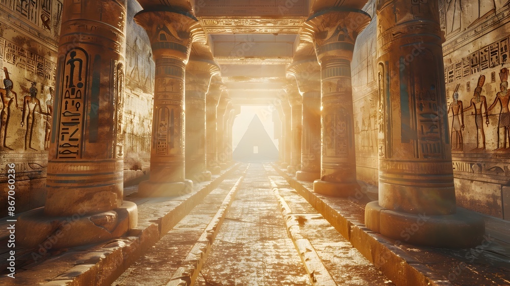 Immersive of an Ancient Egyptian Pyramid with Hidden Chambers and ...
