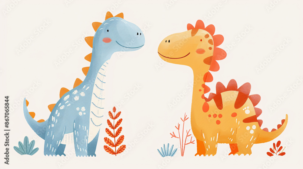 Simple and bold dinosaur clipart, including brontosaurus and ...