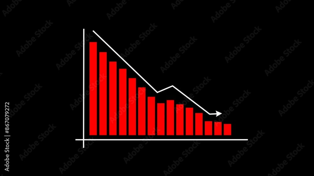 Graph Going down. Decline Failure Decreasing Bar Graph, Business loss ...