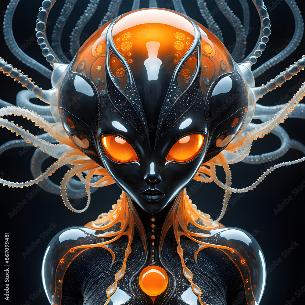 The photograph of the translucent humanoid alien with a pleopod body is ...