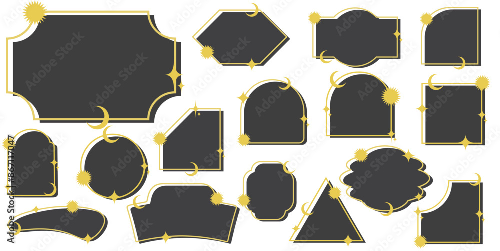 sun moon star sparkle frame, celestial cosmic galaxy frame, mystic ...