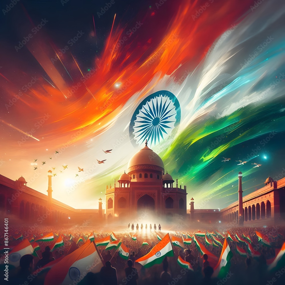 Celebrating of India's Independence day. Indian Independence Day ...