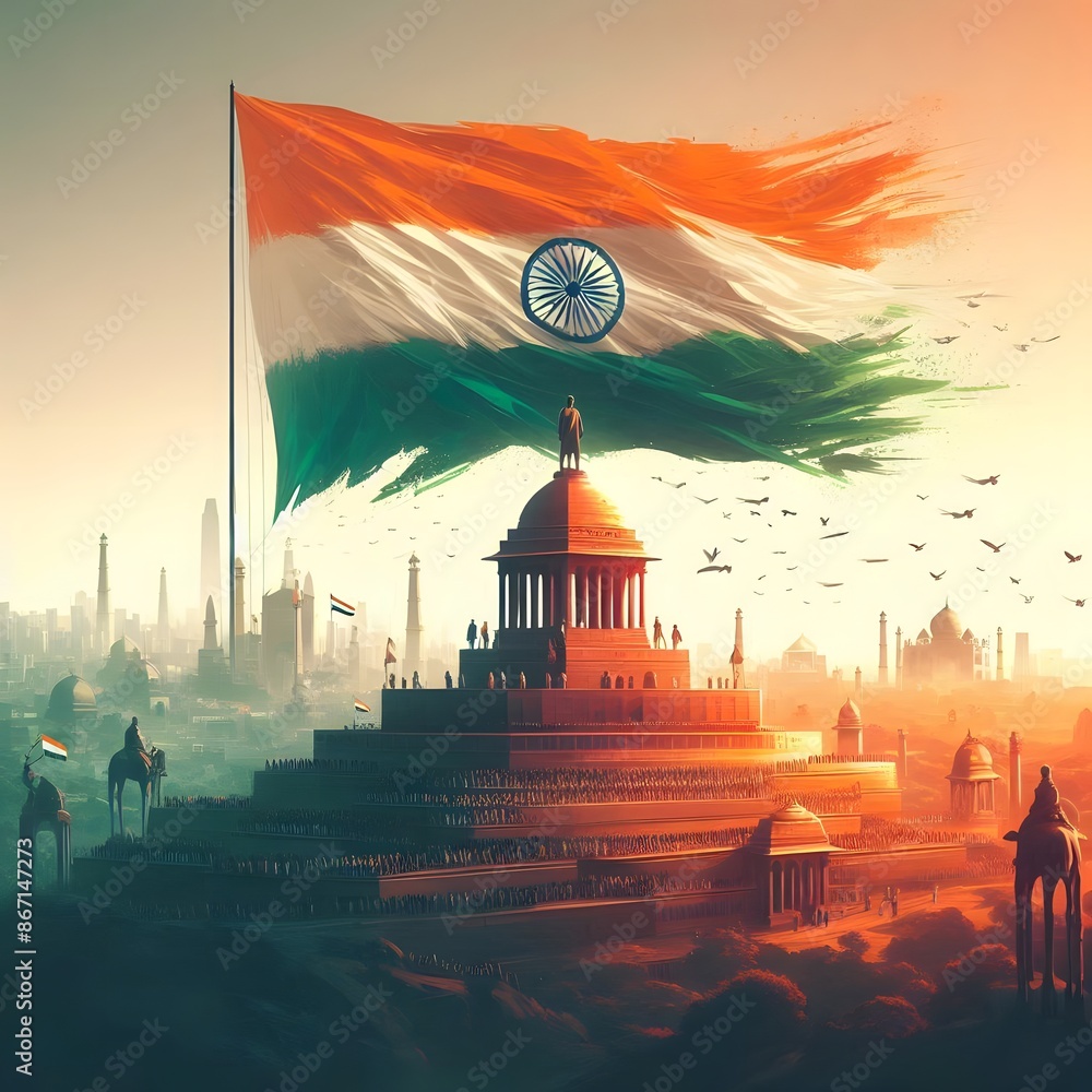 Celebrating of India's Independence day. Indian Independence Day ...